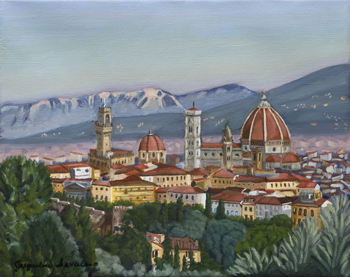 Renaissance Romance, Florence, Italy - Oil on Canvas - 19.5" x 15.75 ...
